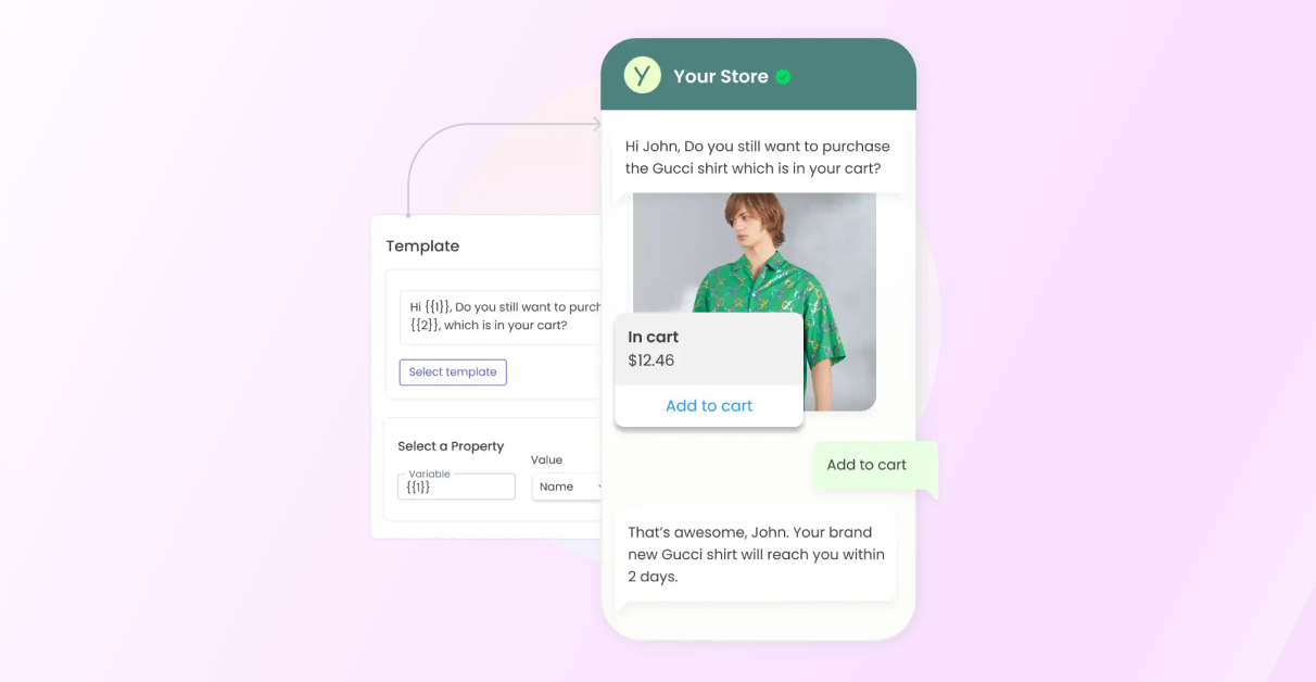 Template messaging - Marketimple